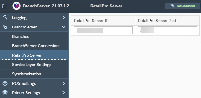 Setup RetailPro Branch Server