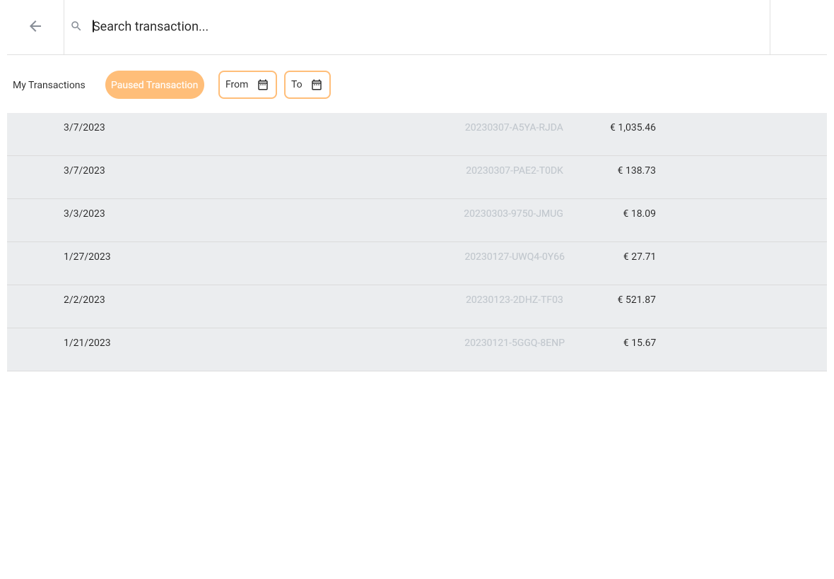 Pausing or Resuming a transaction